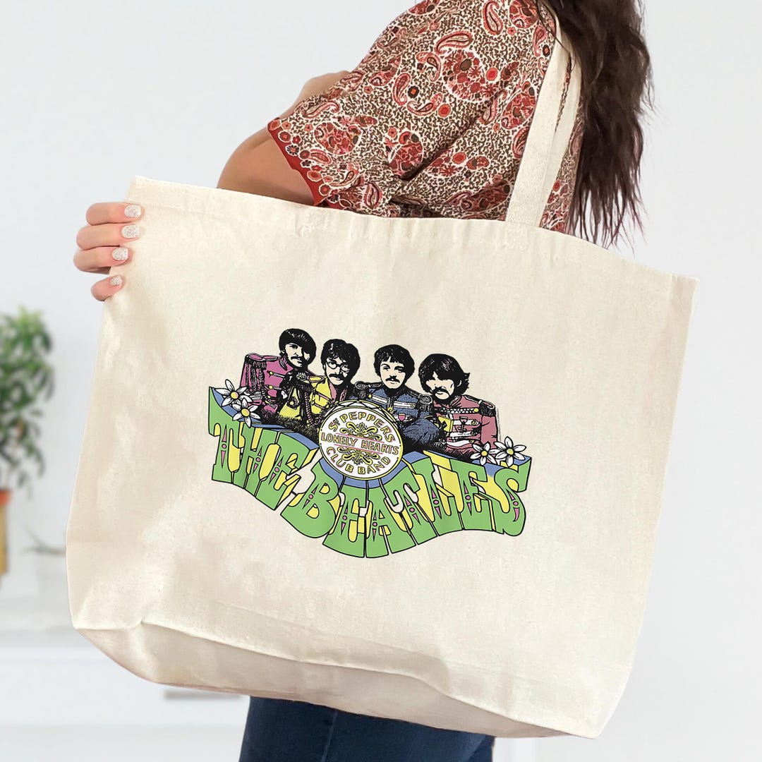 The Beatles Tote Bag, the Beatles 70s Tote Bag, Tote With Beatles, Rock ...