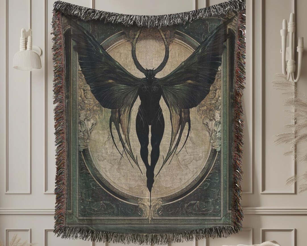 Mothman Blanket, Mothman Cryptid Gift Throw Blanket, Mothman Wall Art ...