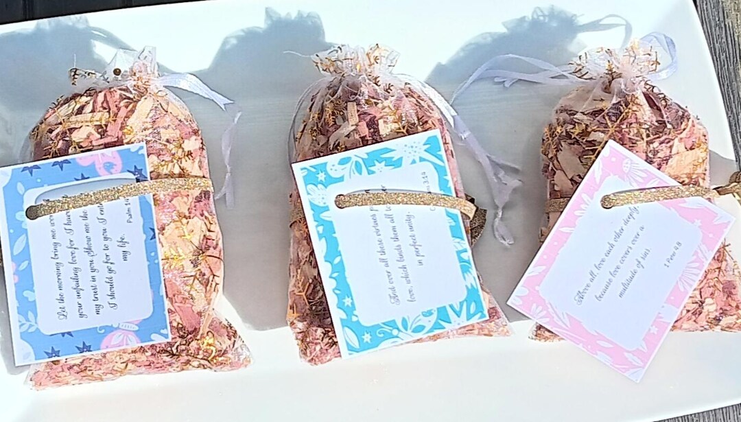 Winter, Set of 3, Cedarwood Sachet Bags 4x6 Design With Gold & Silver ...