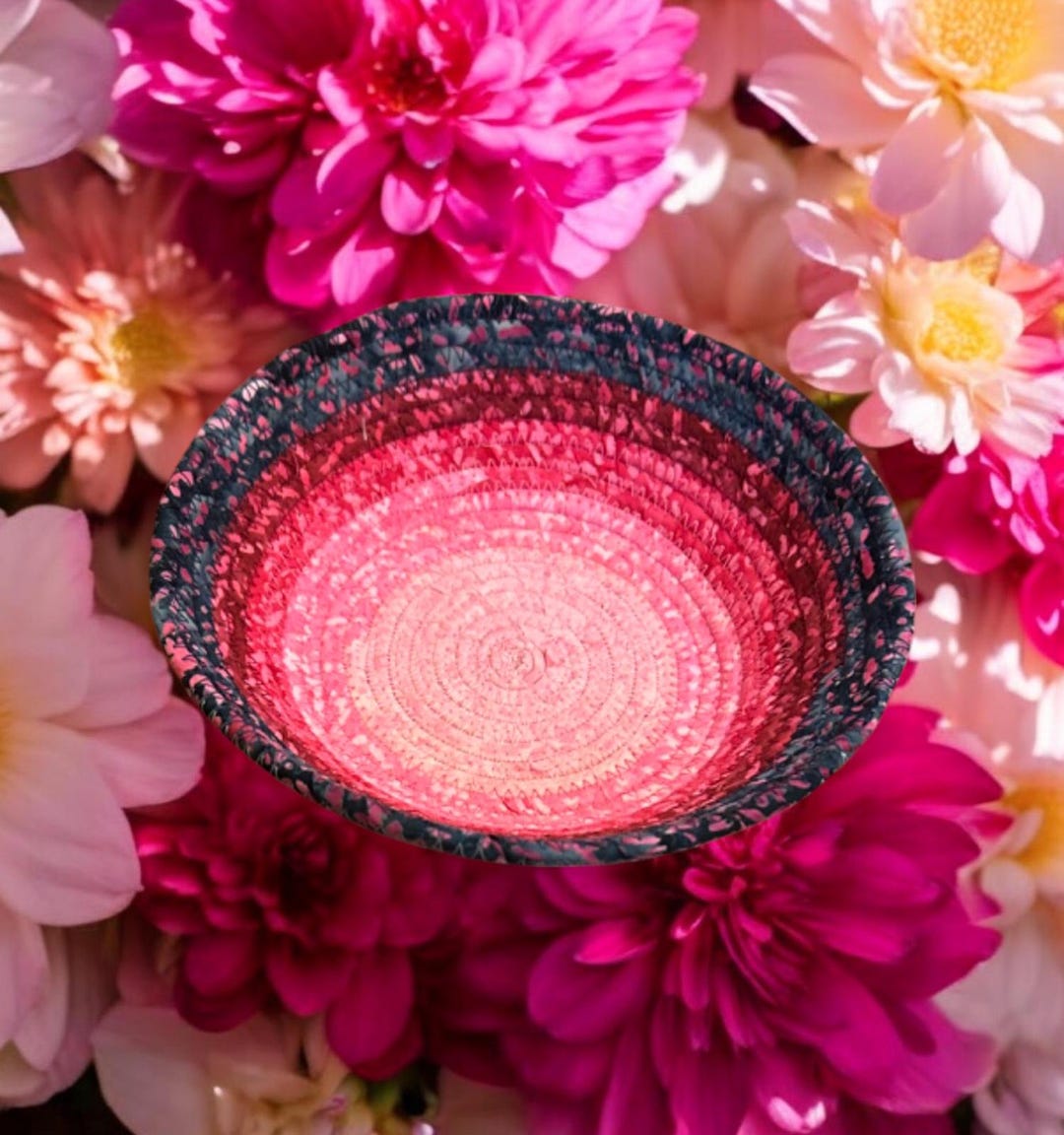 Handmade Coiled Fabric Bowl, Decorative Woven Cotton Storage - Etsy