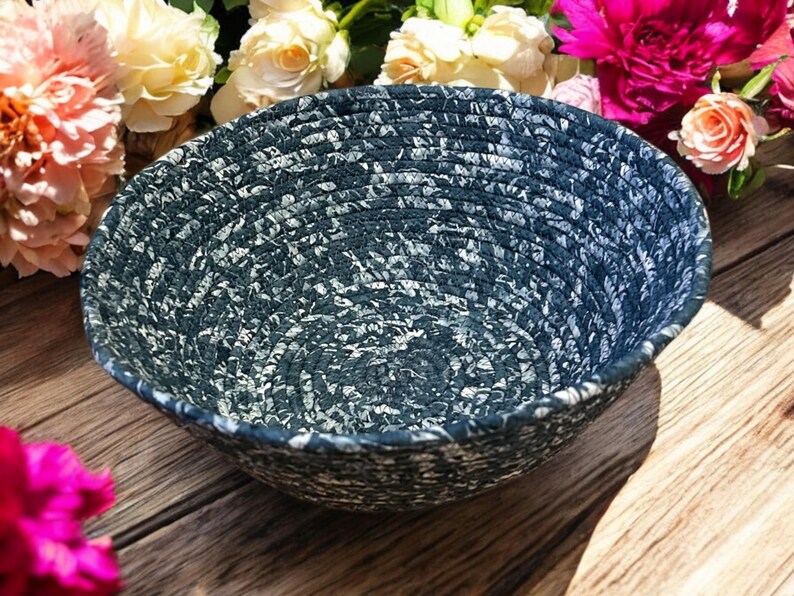 Large Coiled Cotton Rope Bowl, Handmade Decorative Storage, 8 Inch - Etsy