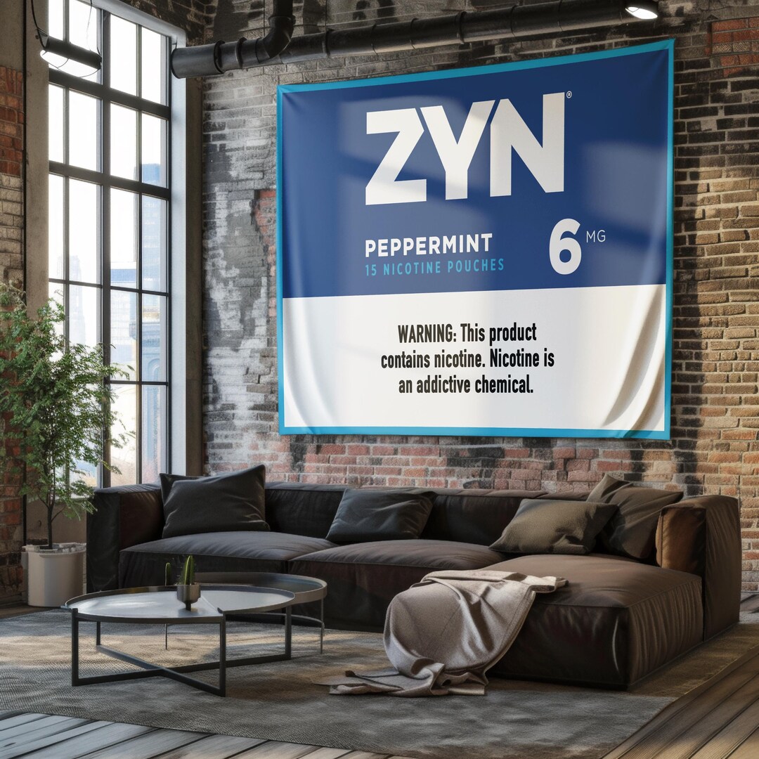 ZYN Peppermint Tapestry ZYN Wall Hanging Dorm Room Backdrop ZYN Sign ...