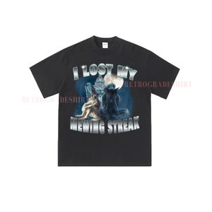 I Lost My Mewing Streak Meme Shirt, Ironic Wolf Meme Tshirt, Mewing ...