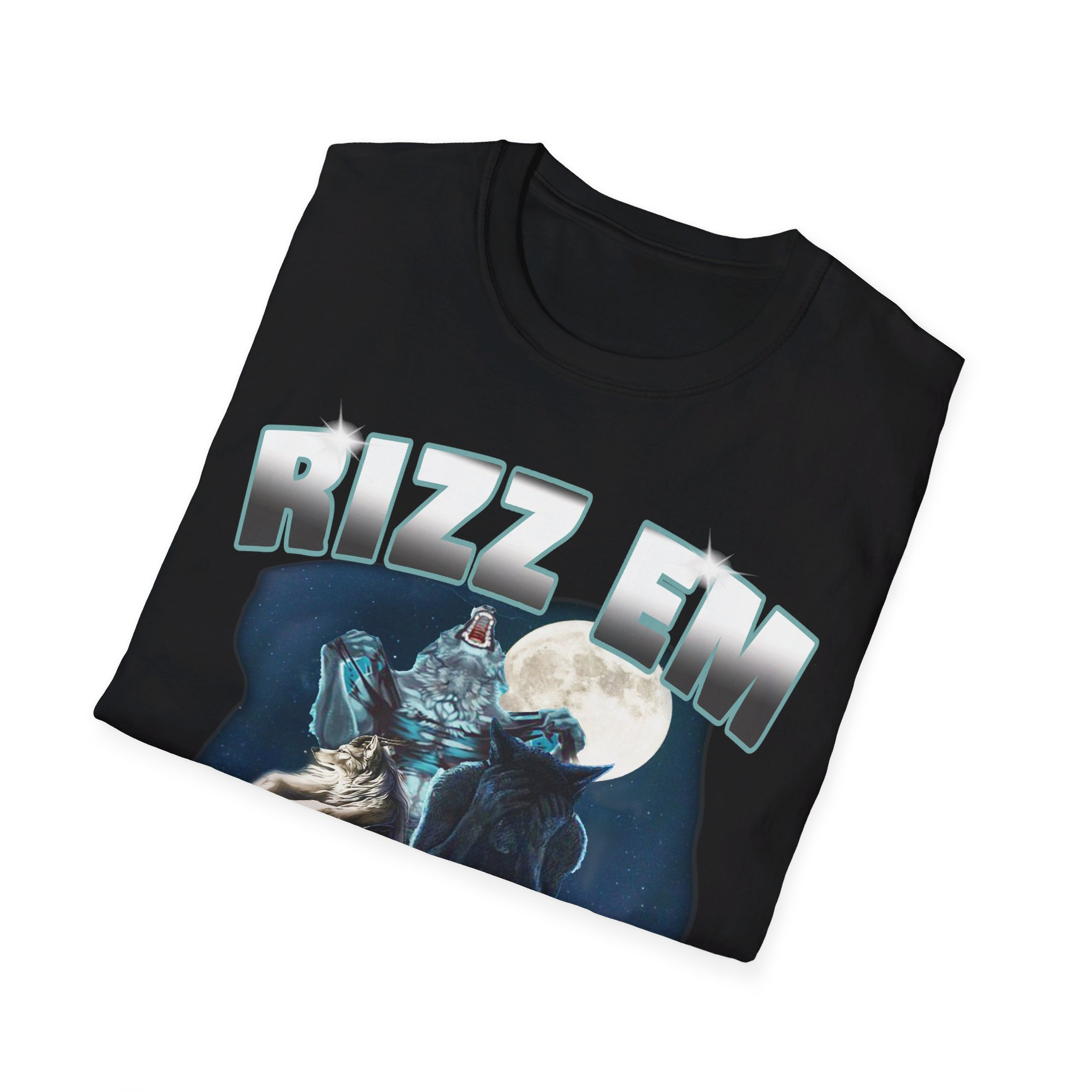 Rizz Em With the Tism Wolf Meme Shirt Emo Ironic Autism Sigma Wolf ...