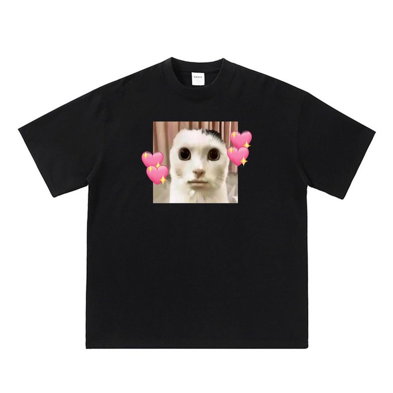 Cursed Cat Meme Shirt, Cat With Human Face Shirt, Funny Cat Meme Shirt ...