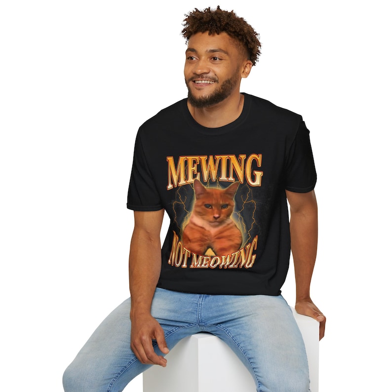 Mewing Not Meowing, Mewing Meme Shirt, Cat Sigma Meme T-shirt, Funny ...