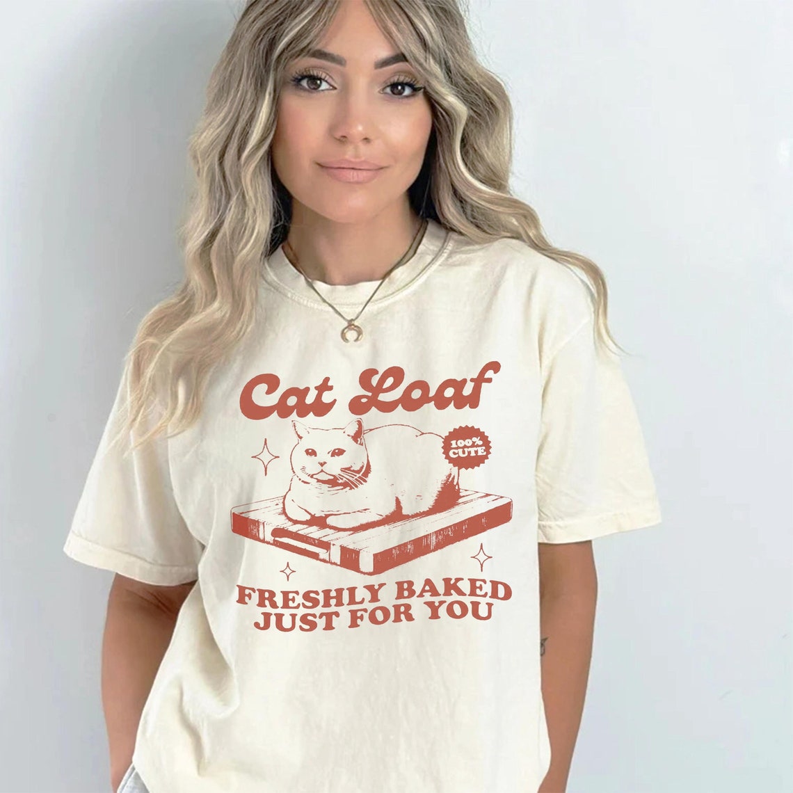 Cat Loaf Freshly Baked, Cat Loaf Tshirt, Cute Cat T-shirt, Cat Retro ...