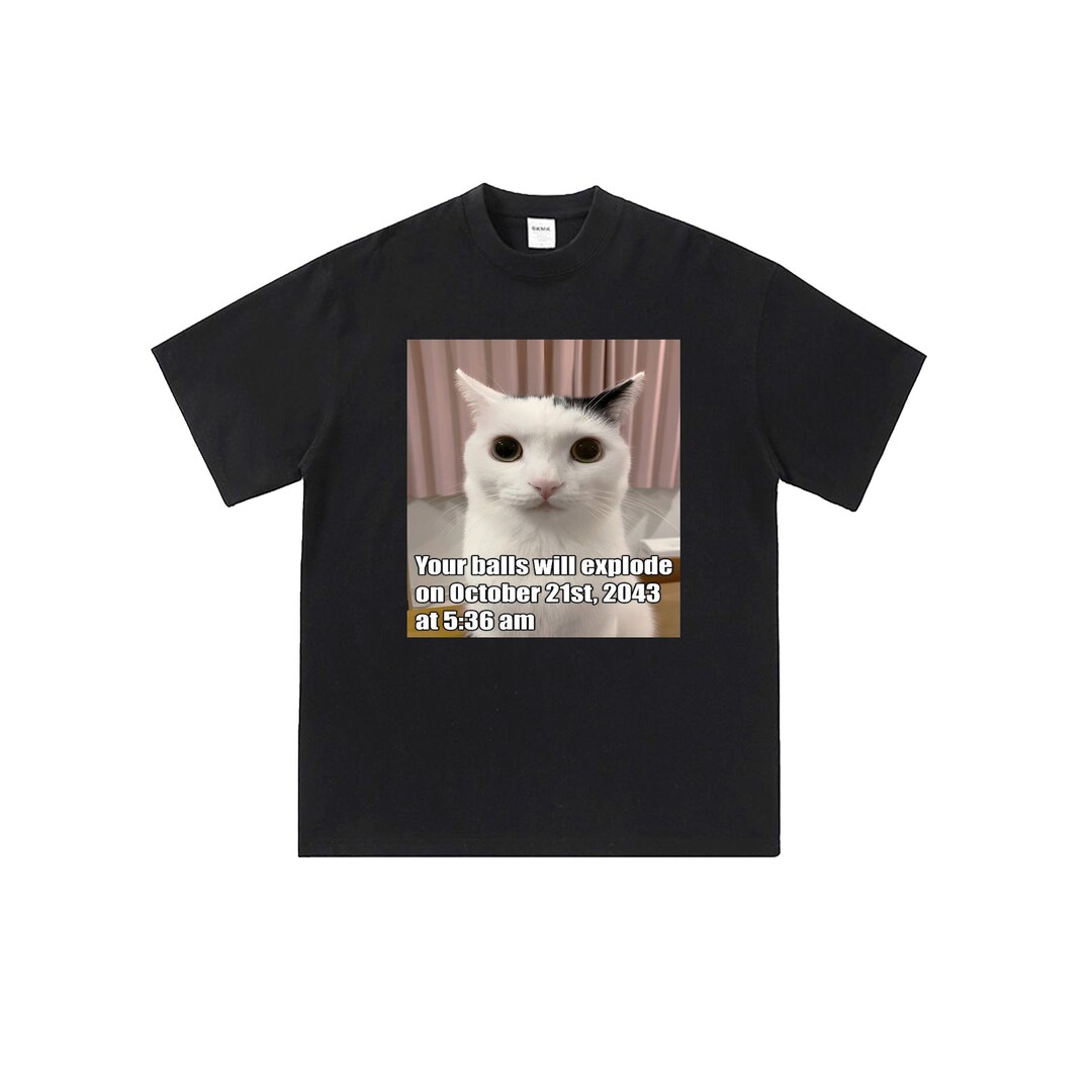 Your Balls Will Explode Cat Meme Shirt, Funny Cat Meme Tshirt, Oddly ...