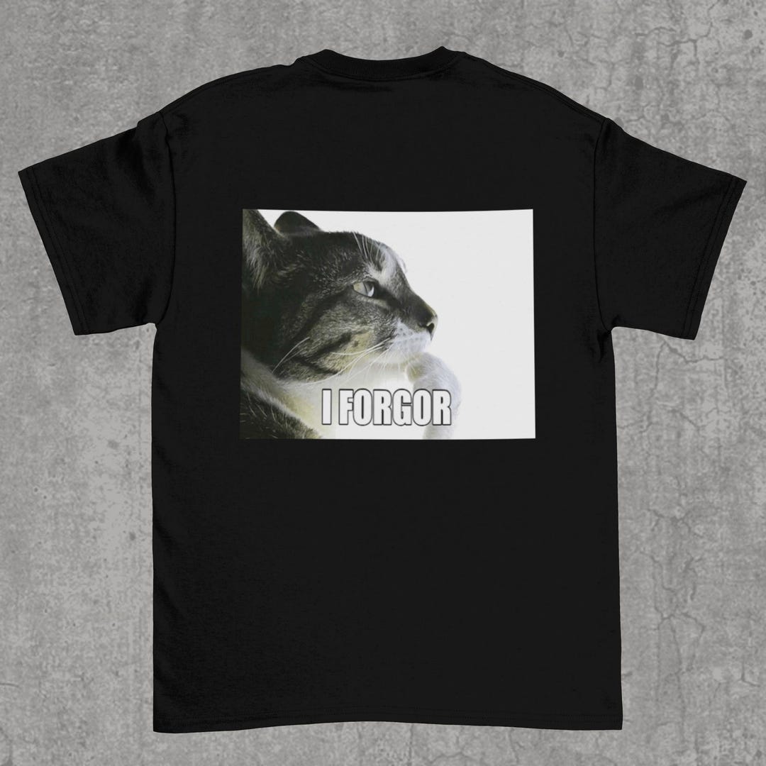 I Forgor Shirt, Funny Cat Meme Shirt, Cat Thinking Shirt, Cat Pondering ...