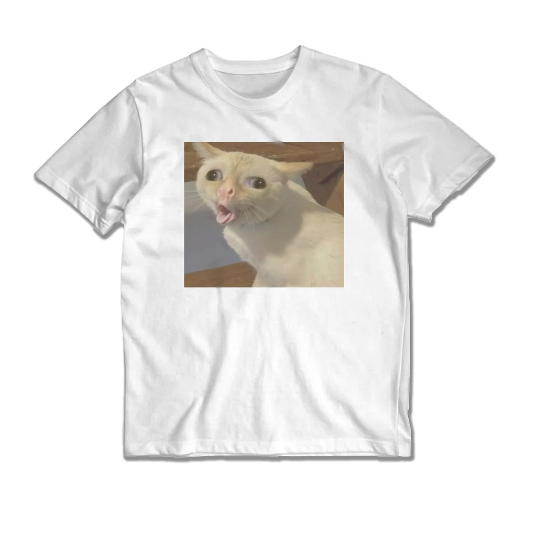 Gagging Cat Meme Shirt, Coughing Cat Meme T-shirt, Cat With Tongue Out ...