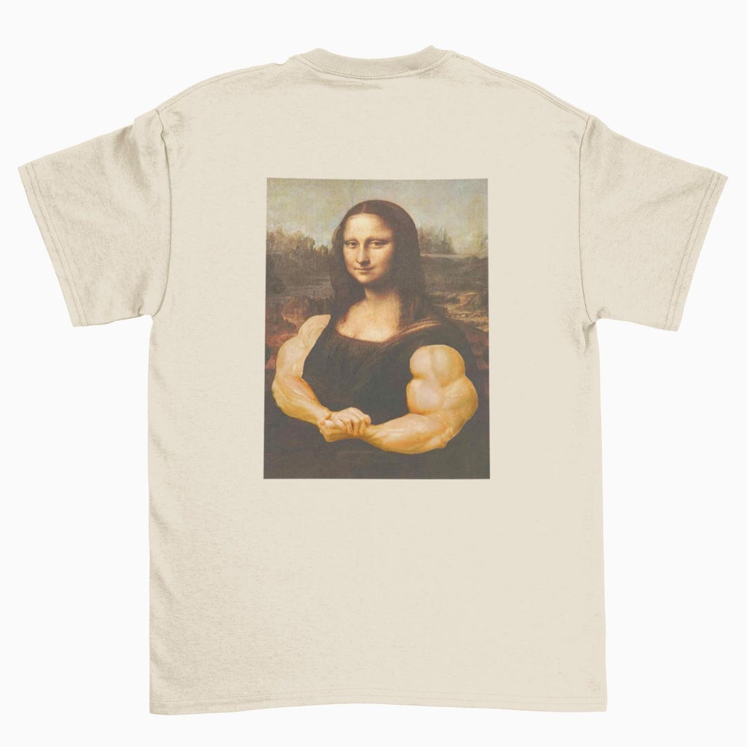 Strong Mona Lisa Shirt, Mona Lifta, Buff Mona Lisa Tee, Meme Shirt ...
