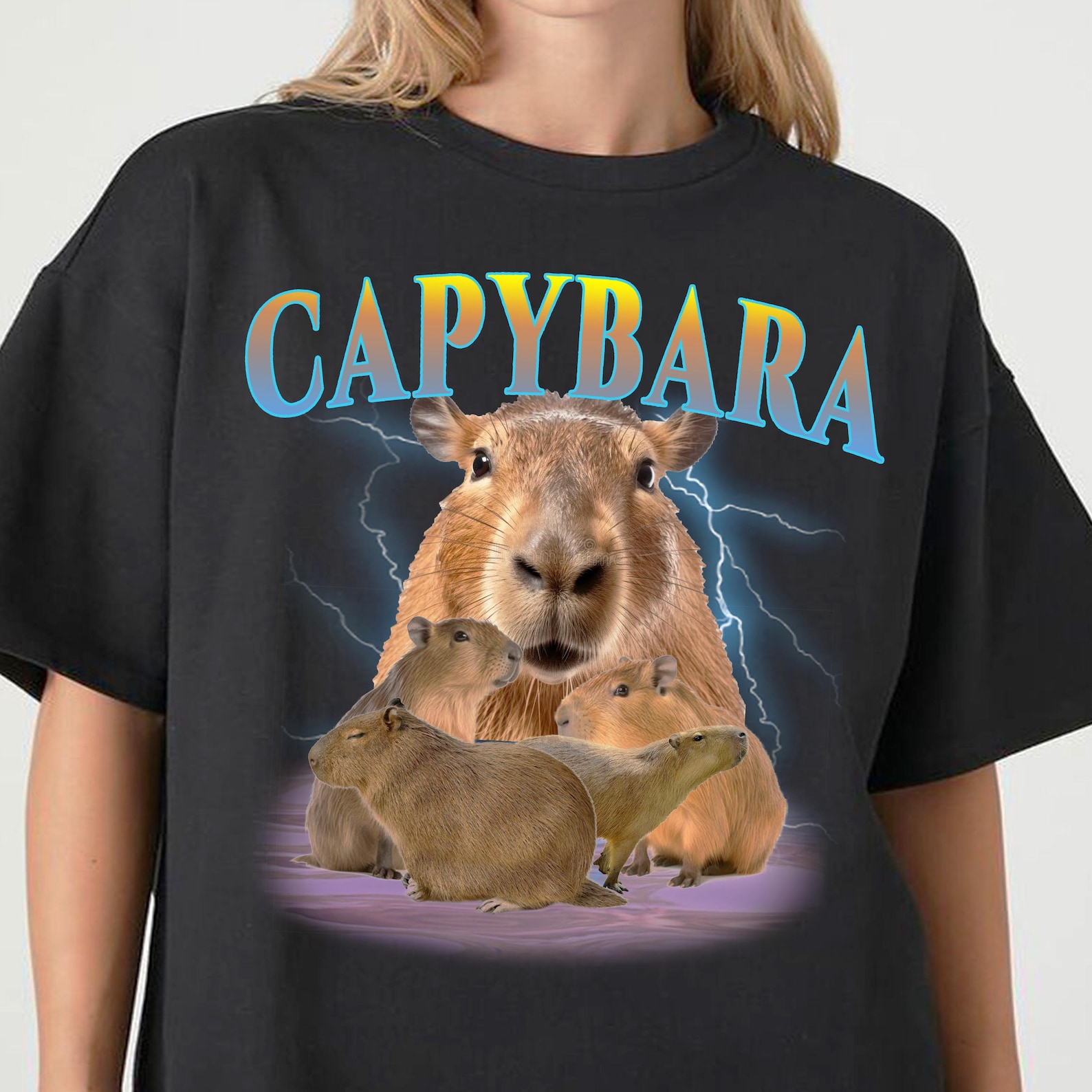 Capybara Meme Shirt, Funny Capybara Bootleg Rap Tee, Silly Capybara ...