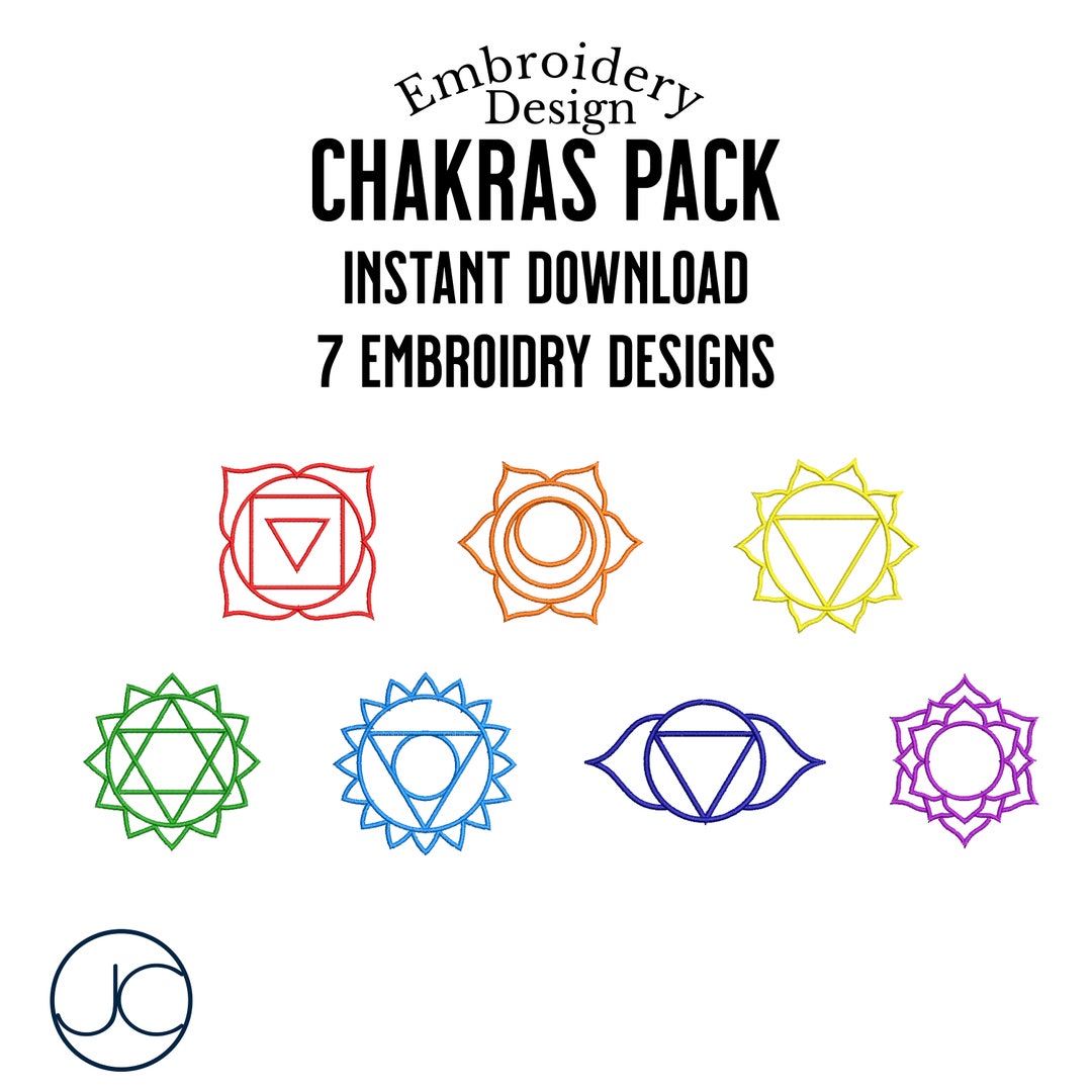 7 Chakras Pack Embroidery Design for Embroidery Machine. Chakras ...