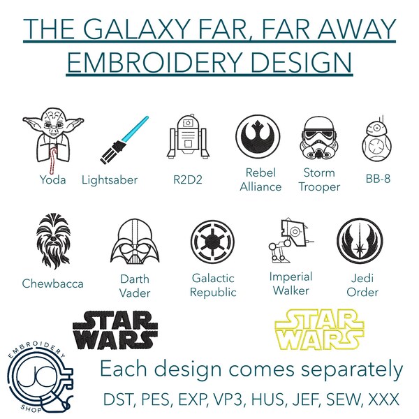 Starwars Embroidery Designs - Etsy