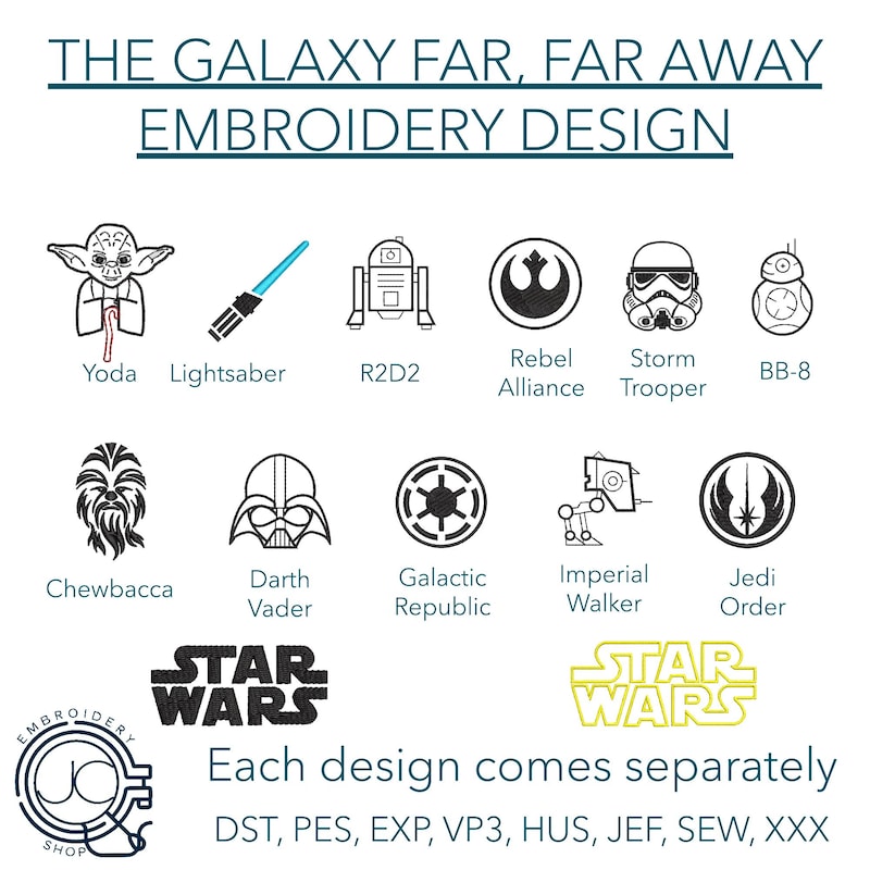 Starwars Embroidery Designs - Etsy
