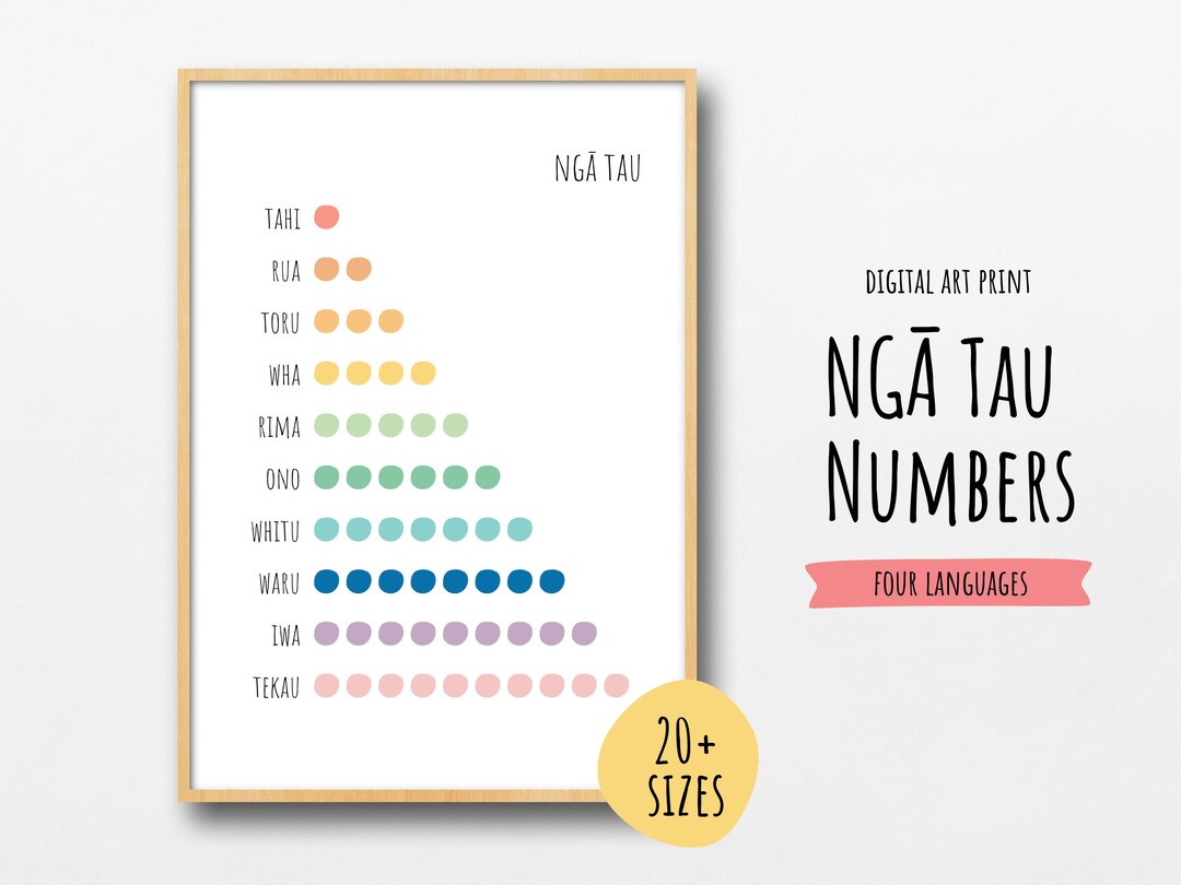 Maori Language Numbers Counting Digital Print - Te Reo Māori - Nursery ...