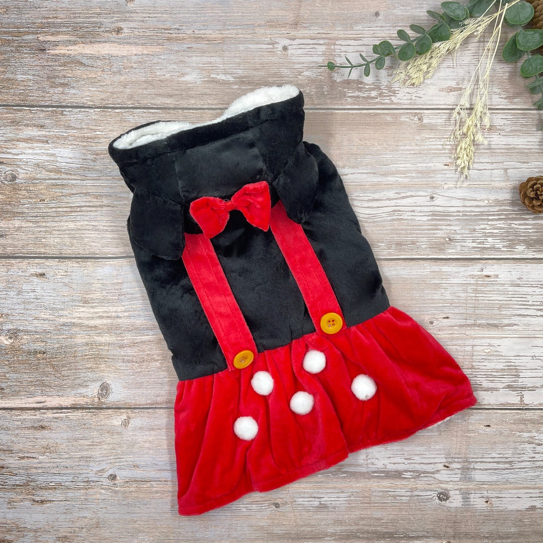 Minnie Mouse Dog Costume Plush Jacket | Dog Hoodie | Cute Pet Clothes ...
