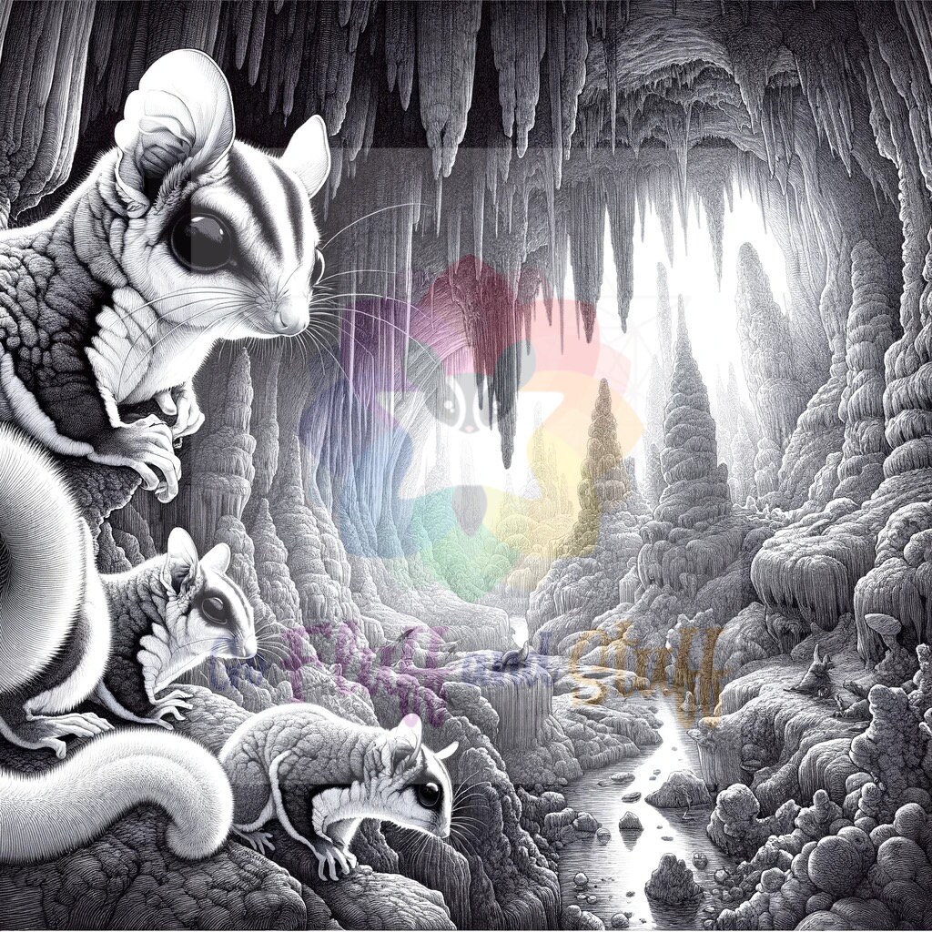 Sugar Gliders Underwater Coloring Pages - Etsy