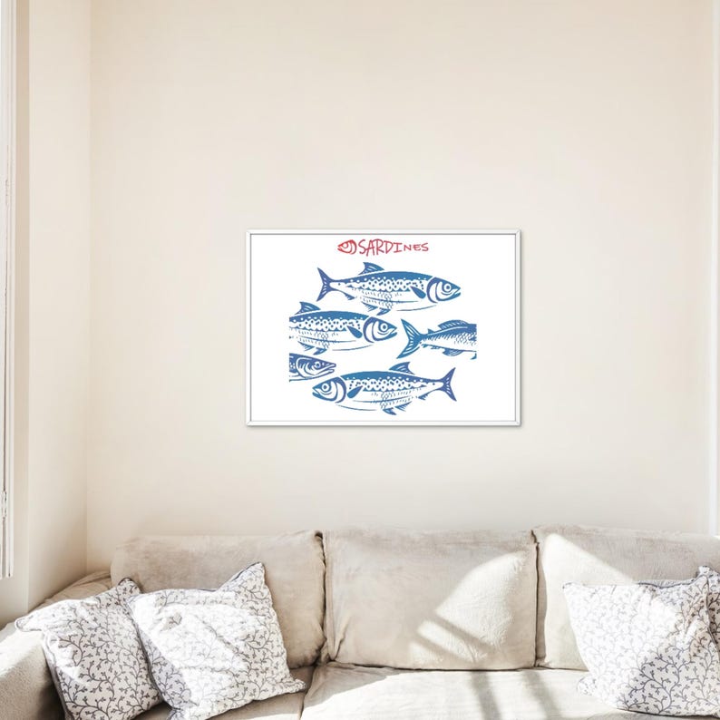 Sardines Art Print Png, Sardine Poster Jpg, Sardines Wall Art, Sardines ...