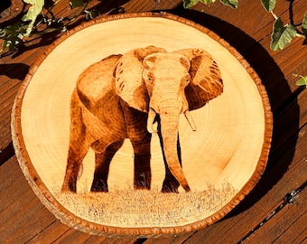 Elephant Wall Art - Pyrography/wood Burned Art - Etsy