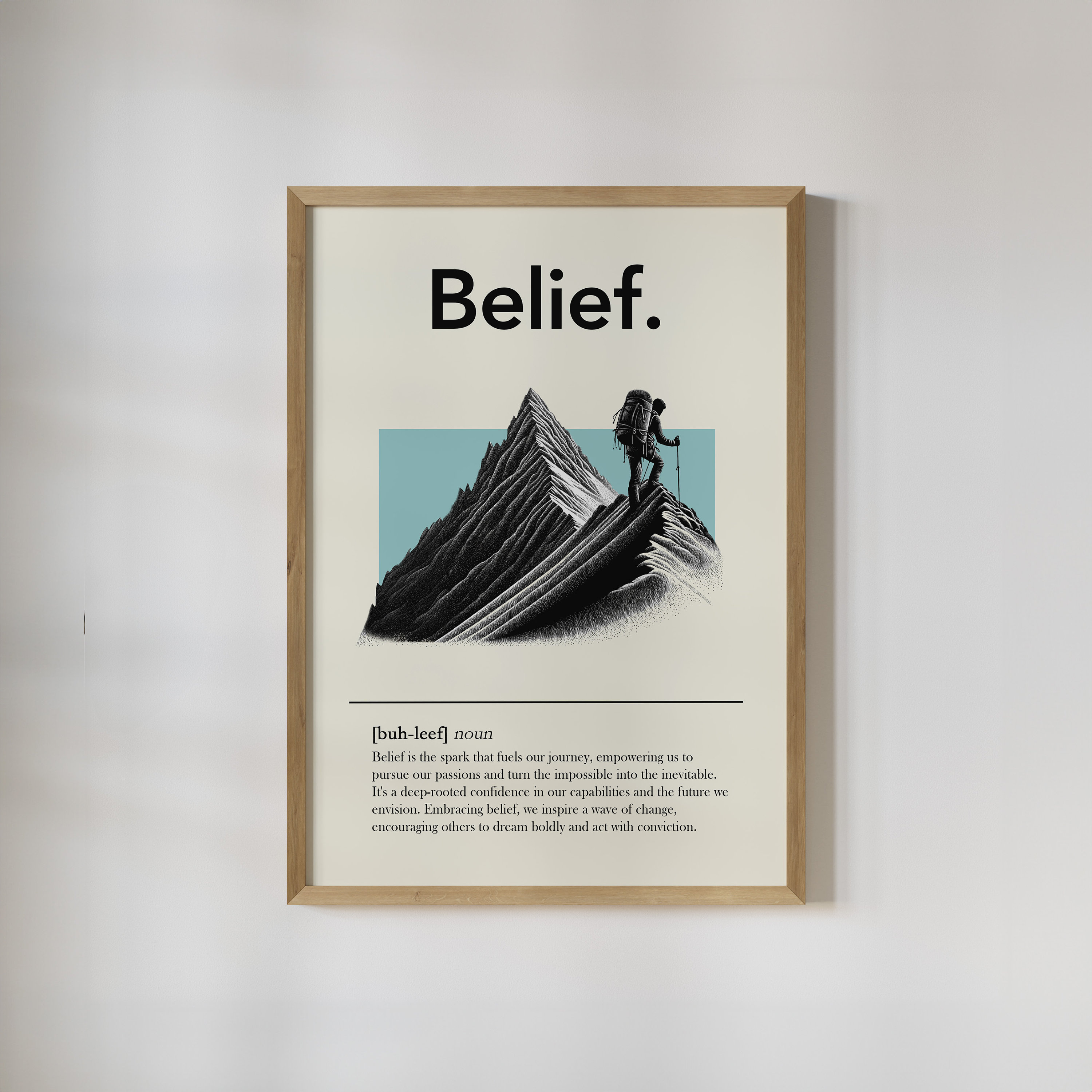 Belief Definition Motivational Poster Printable Wall Art Digital ...