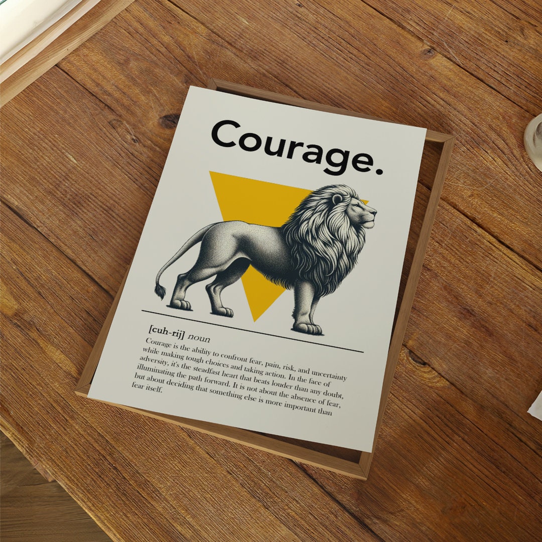 Courage Definition Motivational Poster Printable Wall Art Digital ...