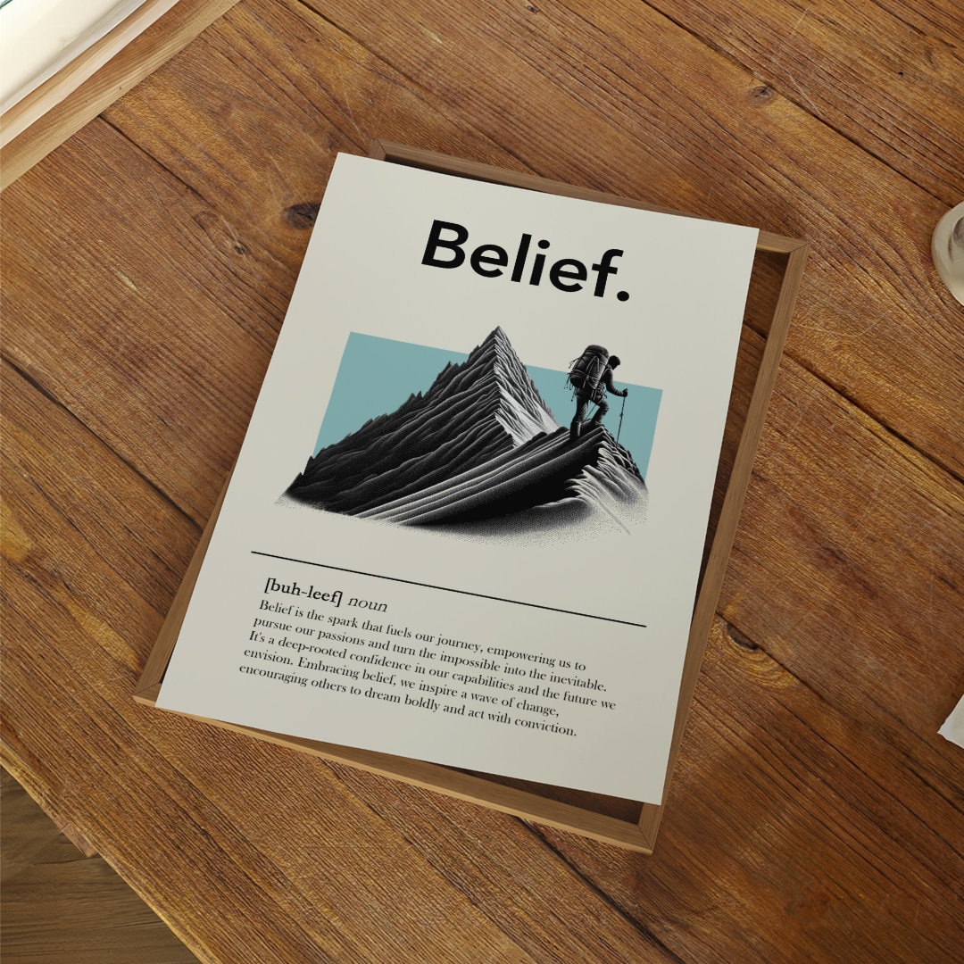 Belief Definition Motivational Poster Printable Wall Art Digital ...