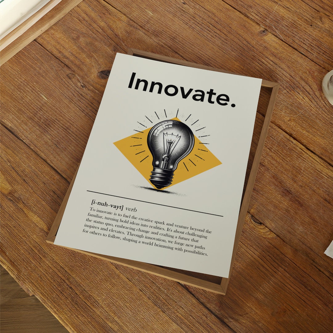 Innovate Definition Motivational Poster Printable Wall Art Digital ...
