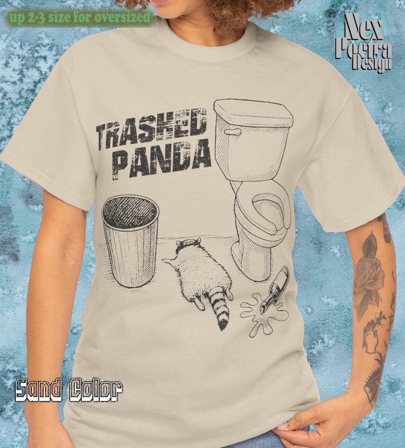 Trashed Panda Funny Drunk Raccoon T-shirt, Hilarious Animal Humor Gift ...
