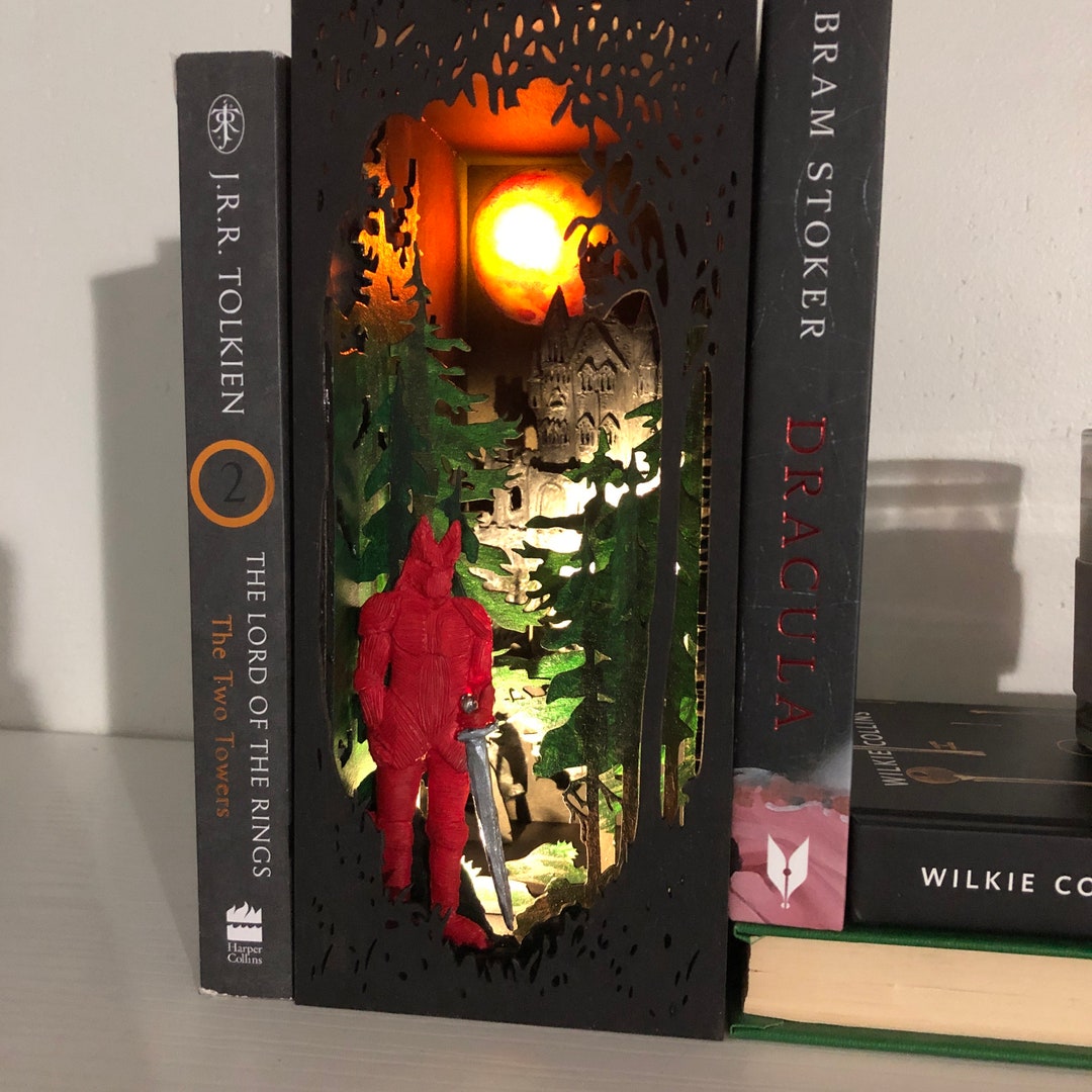 Vampire Book Nook Finished Bookshelf Insert Dracula Castle Diorama ...