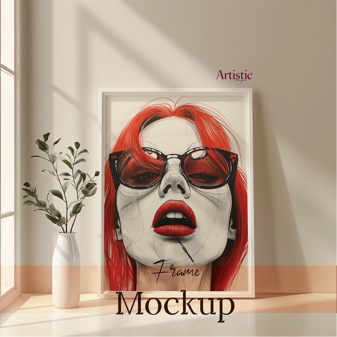 White Frame Photoshop Mockup Template for Art and Prints, A2 Size ...
