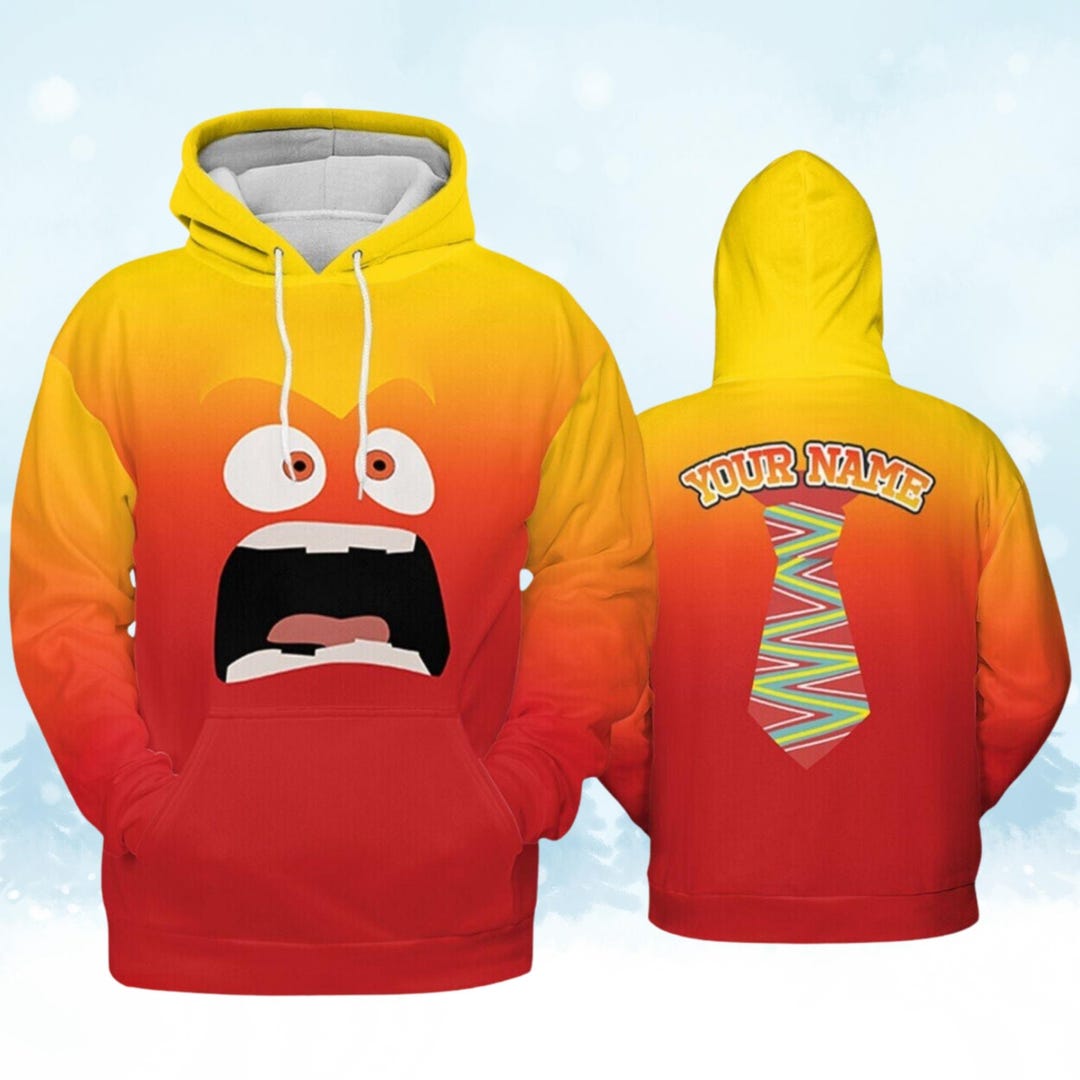 Custom Anger Inside Out Cosplay Hoodie, Anger Emotion 3D Hoodie, Inside ...