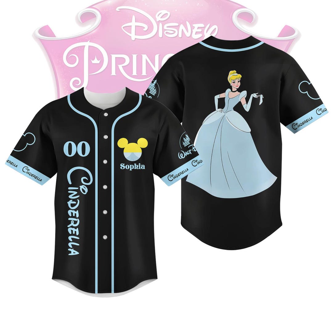 Custom Cinderella Princess Baseball Jersey, Cinderella Shirt, Disney ...