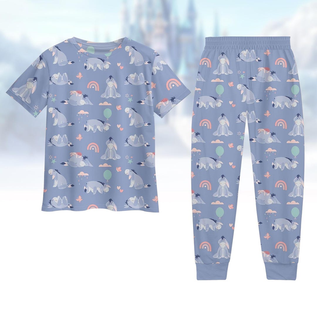 Disney Eeyore Pajamas Set, Cute Eeyore Tshirt Pants, Magic Kingdom ...