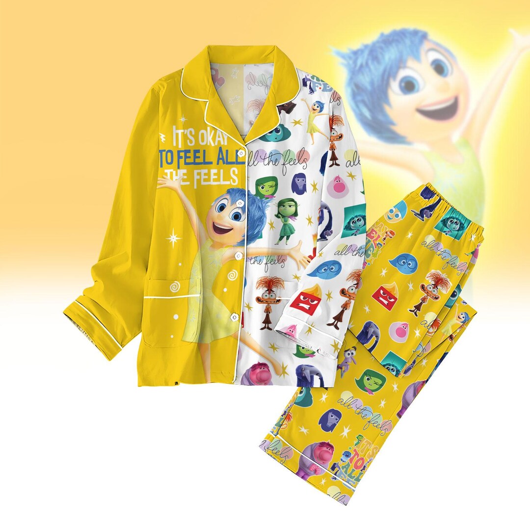 Inside Out Joy Pajamas Set, Disney Emotions Trendy Pajamas, Inside Out ...
