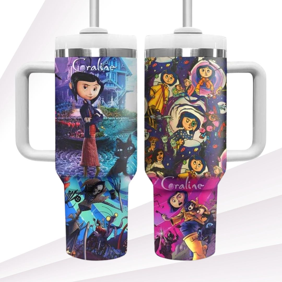 Coraline Stainless Tumbler, Caroline Doll Drinkware Tumbler, Cute Doll ...