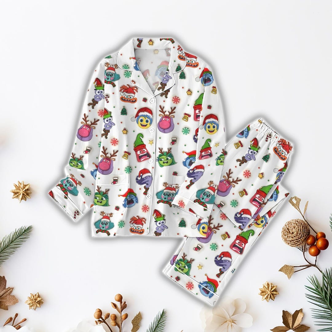 Inside Out 2 Pajamas Set, Inside Out 2 Disney Christmas Pajamas, Xmas ...