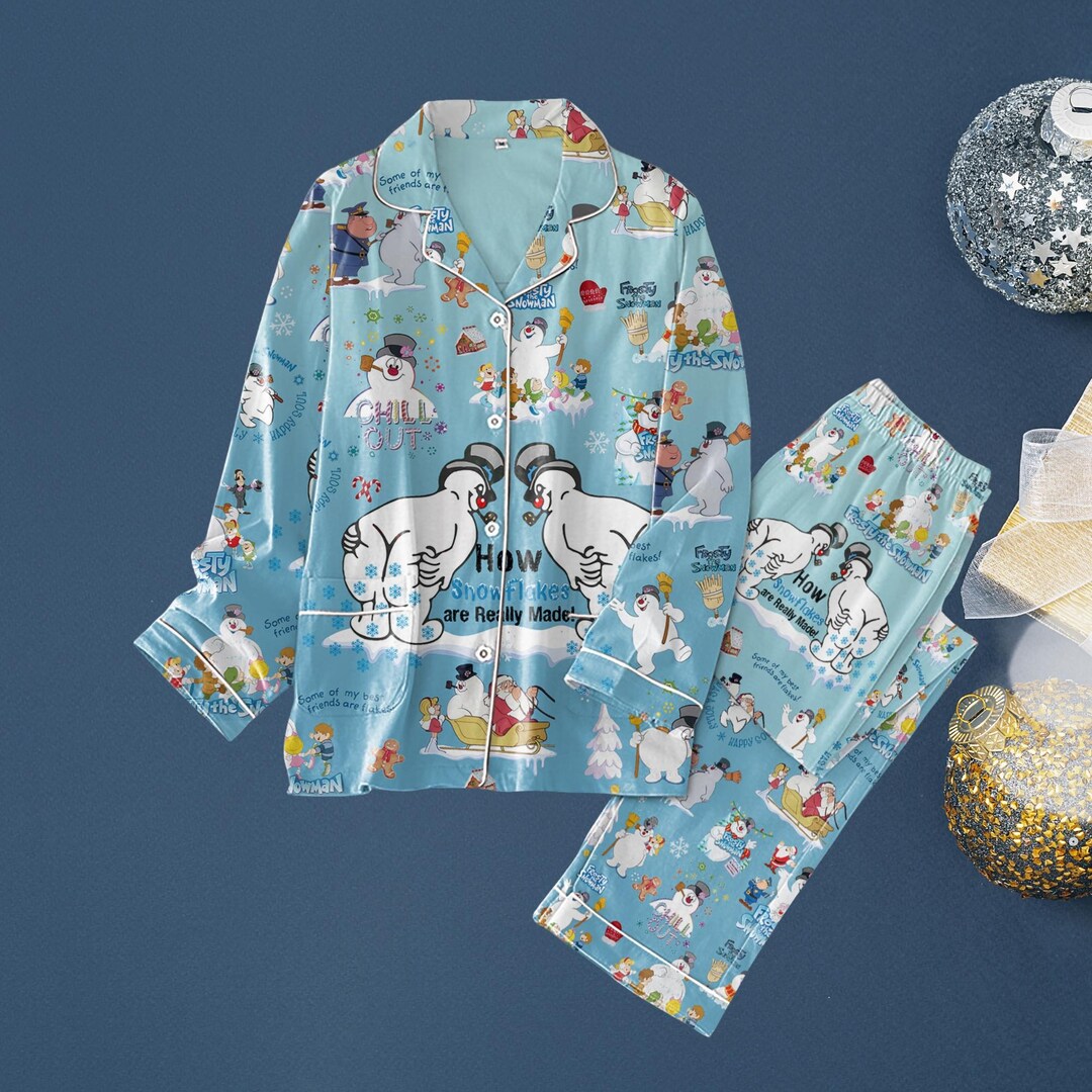 Frosty the Snowman Pajamas Set, Snowman Show Christmas Pajamas, Funny ...