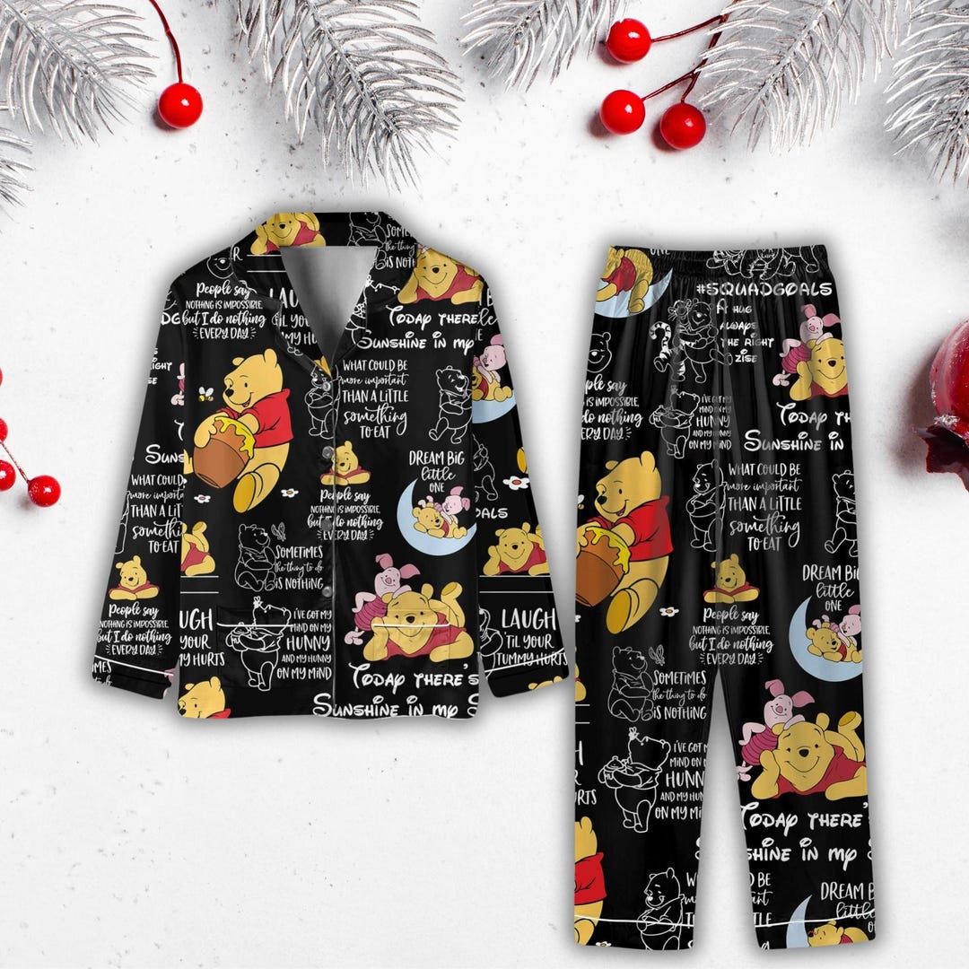 Winnie the Pooh Pajamas Set, Pooh Bear Pajamas for Party, Disney Pooh ...