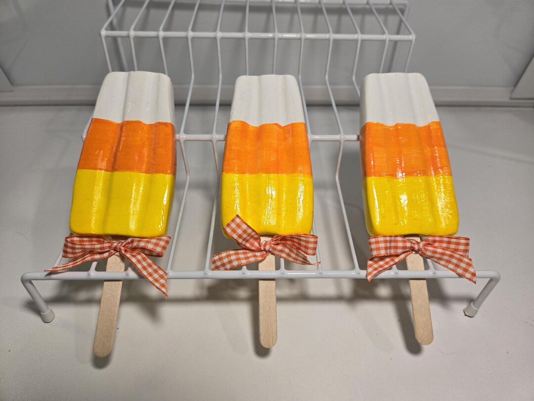 Fake/faux Candy Corn Popsicles, Halloween Decor, Fall Decor, Autumn ...