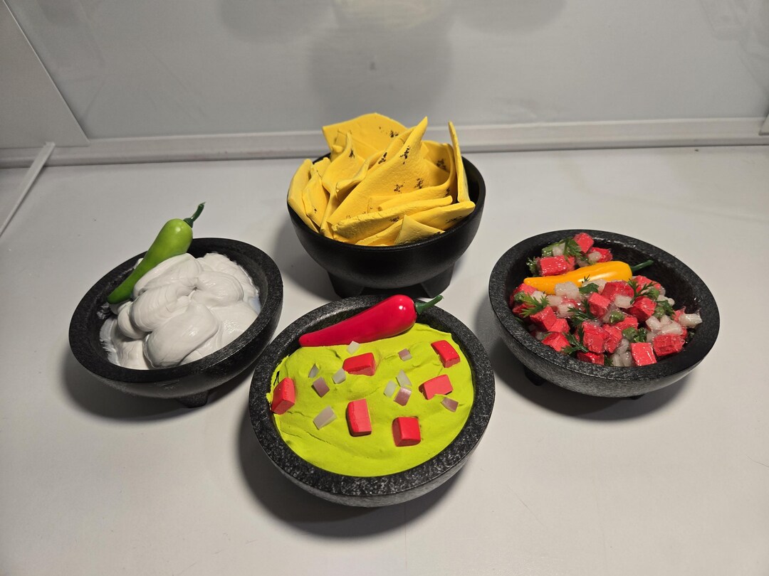 Fake/faux Tortilla Chips, Sour Cream, Guacamole, Pico De Gallo, Cinco ...