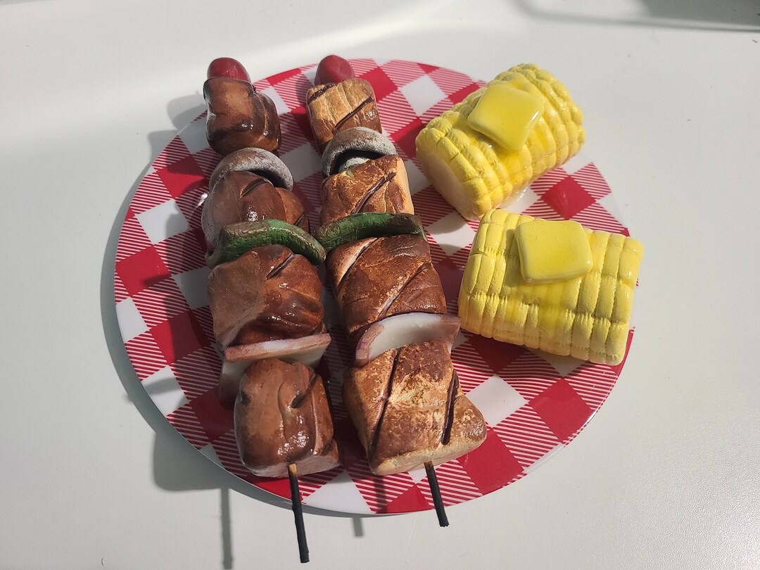 Fake/faux Kabobs With Corn on the Cob, Summer BBQ, Summer Barbeque ...