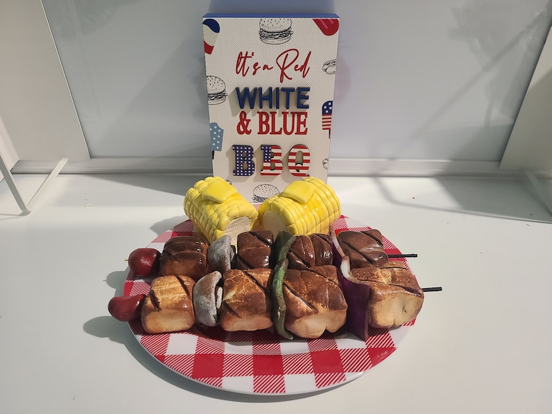 Fake/faux Kabobs With Corn on the Cob, Summer BBQ, Summer Barbeque ...