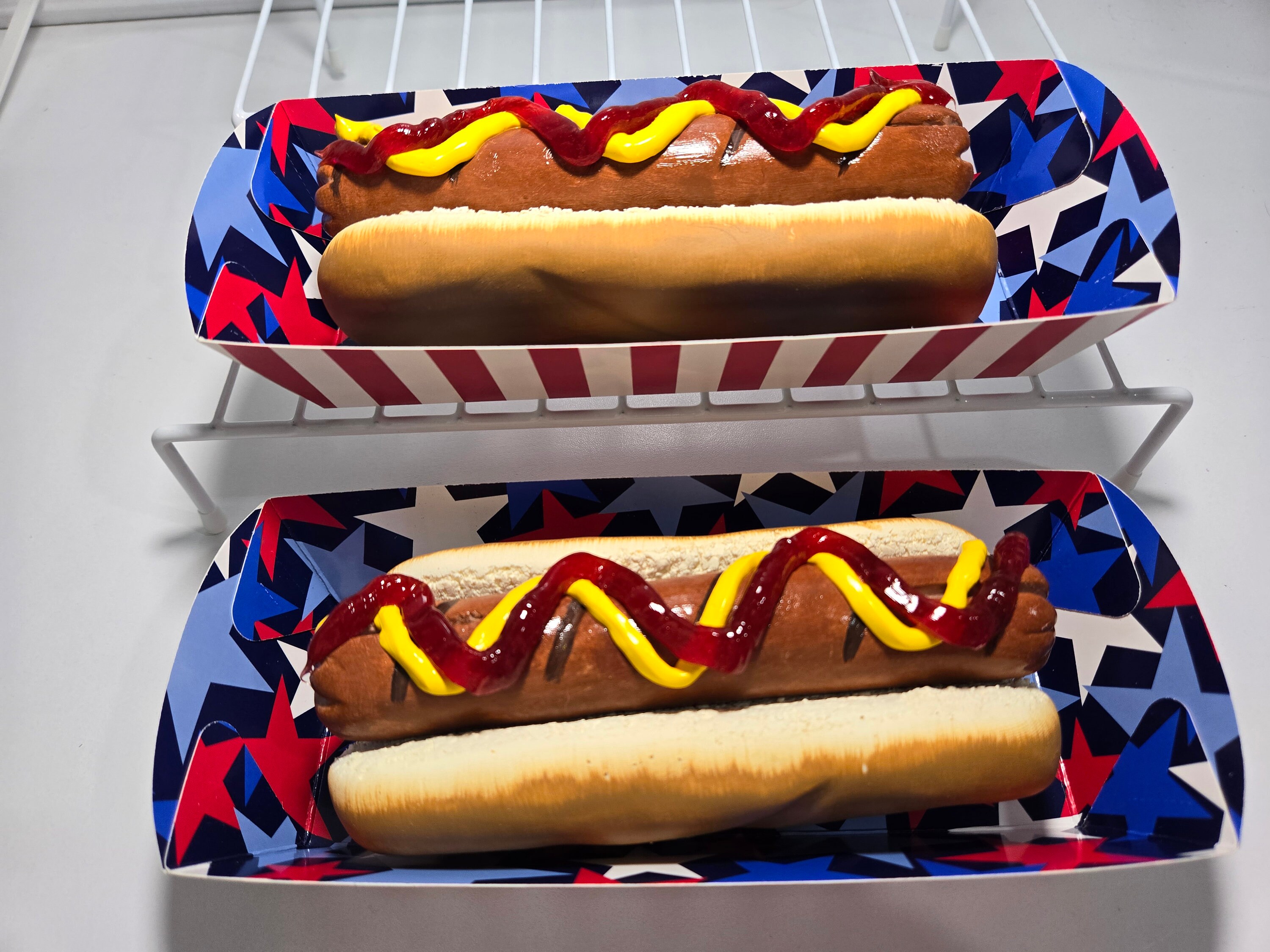 Fake/faux Hot Dogs, Patriotic Hot Dog, Summer Cookout, Summer Grilling ...