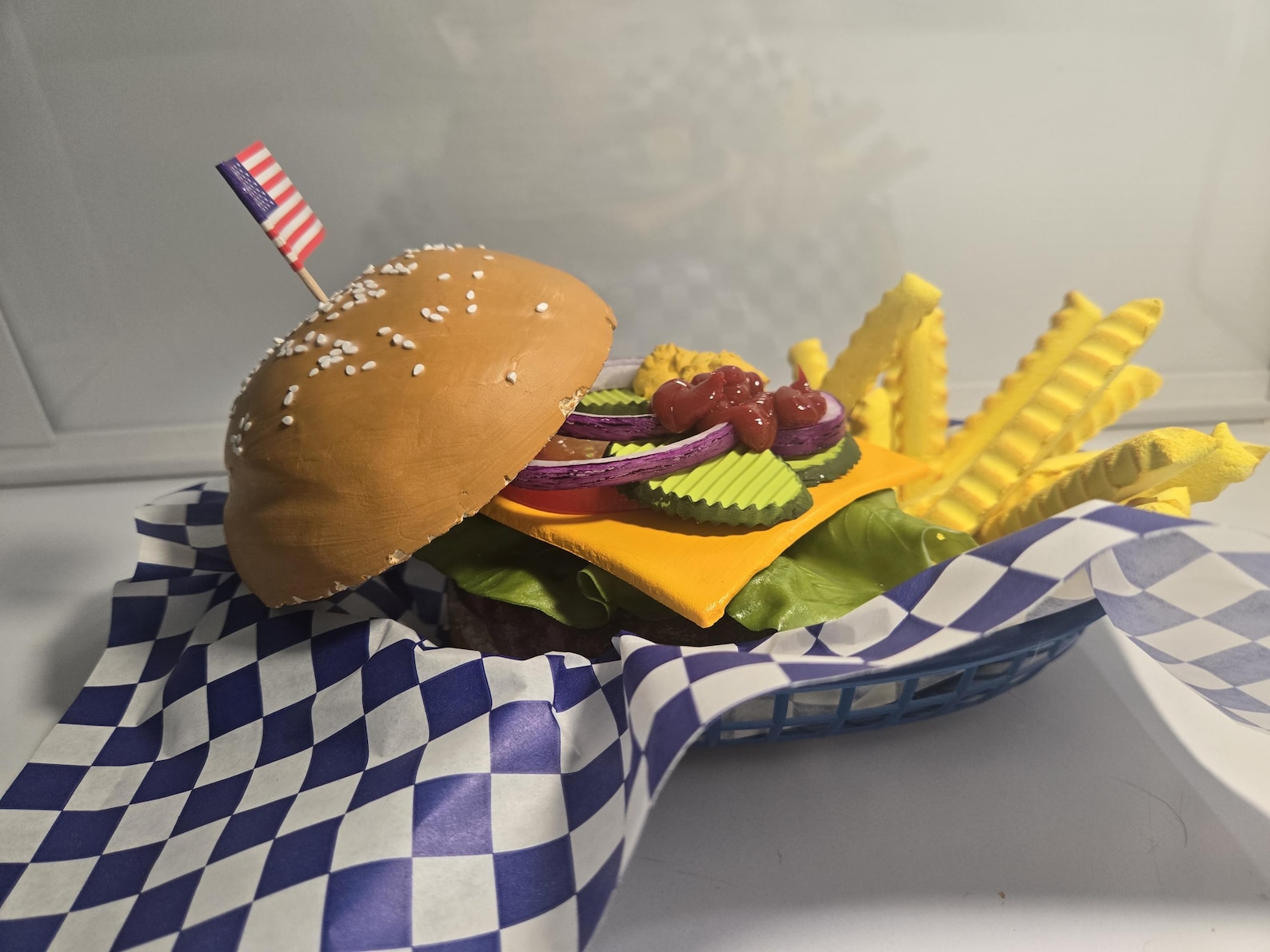 Fake Cheeseburger and French Fries, Summer Grilling, Summer BBQ, Summer ...