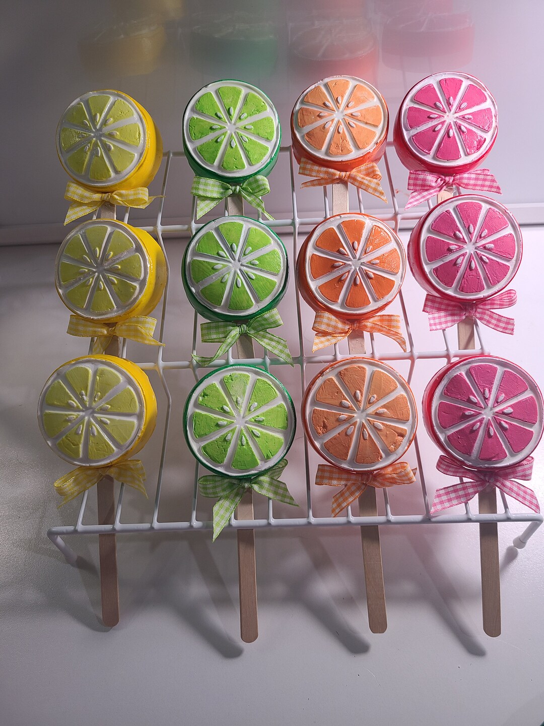 Fake/faux Citrus Popsicles, Tiered Tray, Summer Decor, Lemon, Lime ...