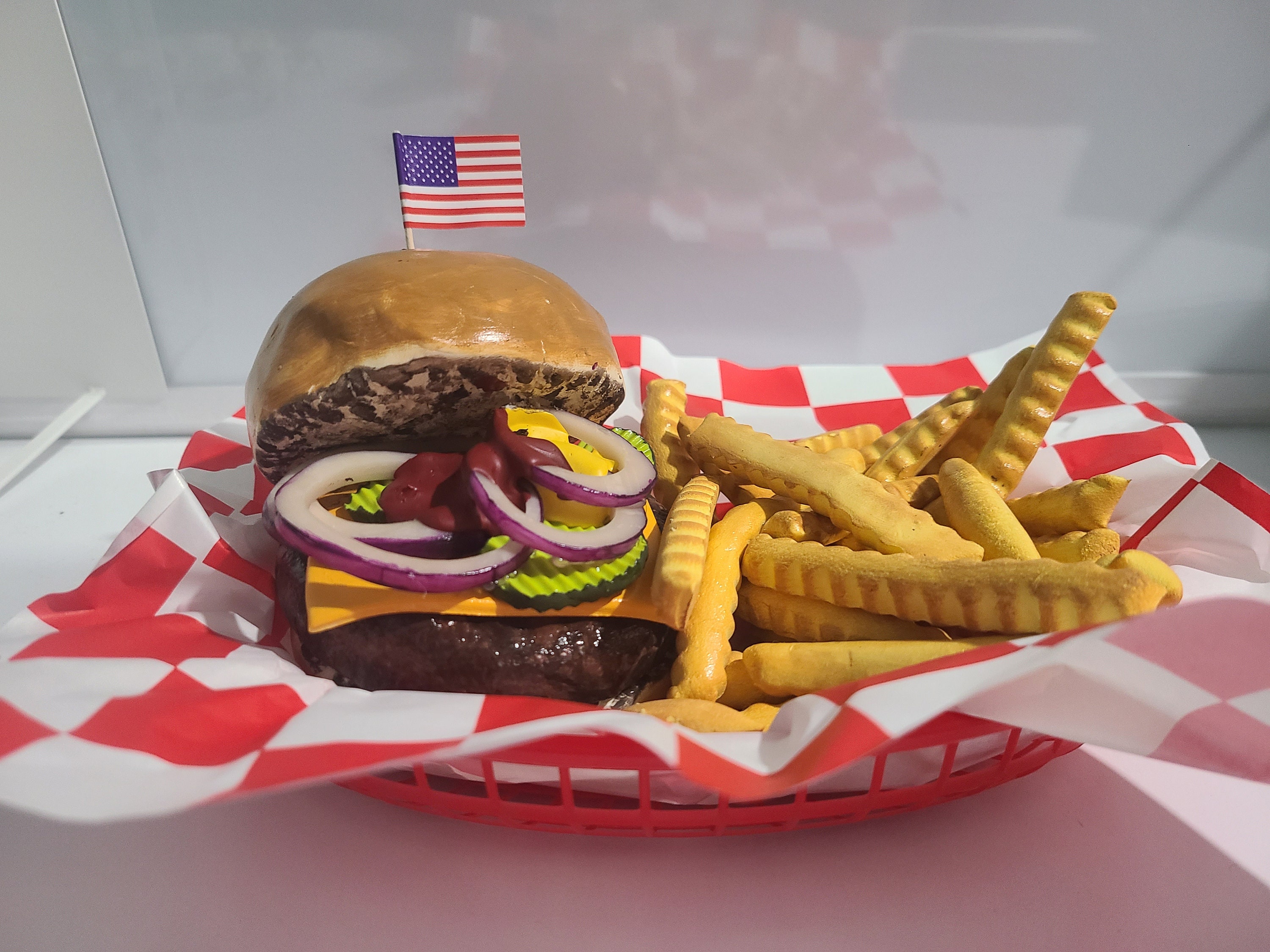 Fake Cheeseburger and French Fries, Summer Grilling, Summer BBQ, Summer ...