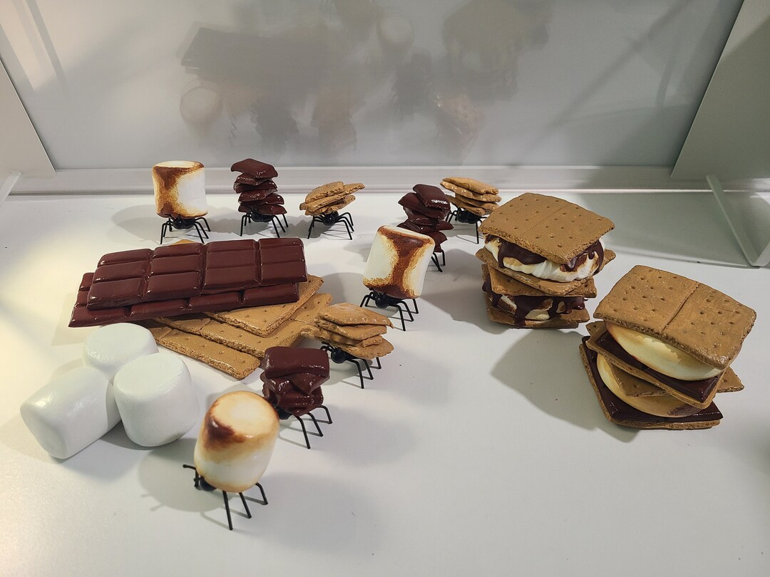 Fake/faux Smore Decor, Graham Crackers, Chocolate Bars, Marshmallows ...