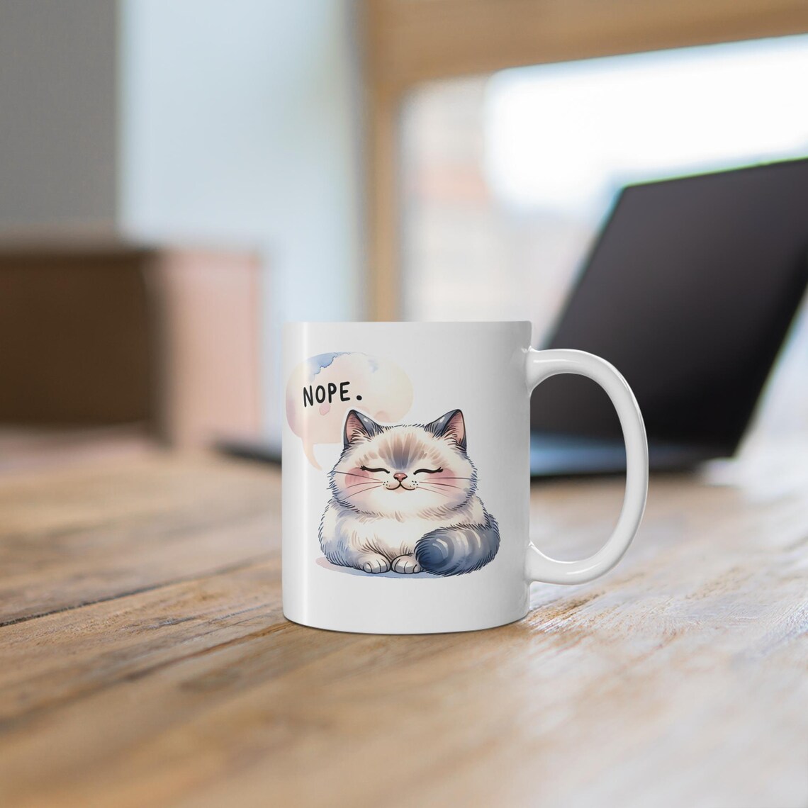 Nope Cat Mug Funny Coffee Cup Funny Cat Mug Best Birthday Gift Perfect ...