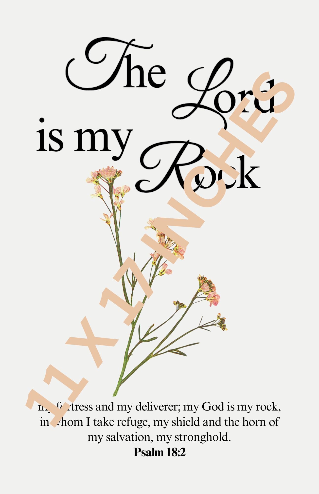 The Lord is My Rock Art Christian Art Print Minimalist Wall Hanging ...